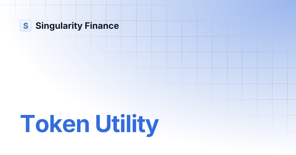 Token Utility | Singularity Finance
