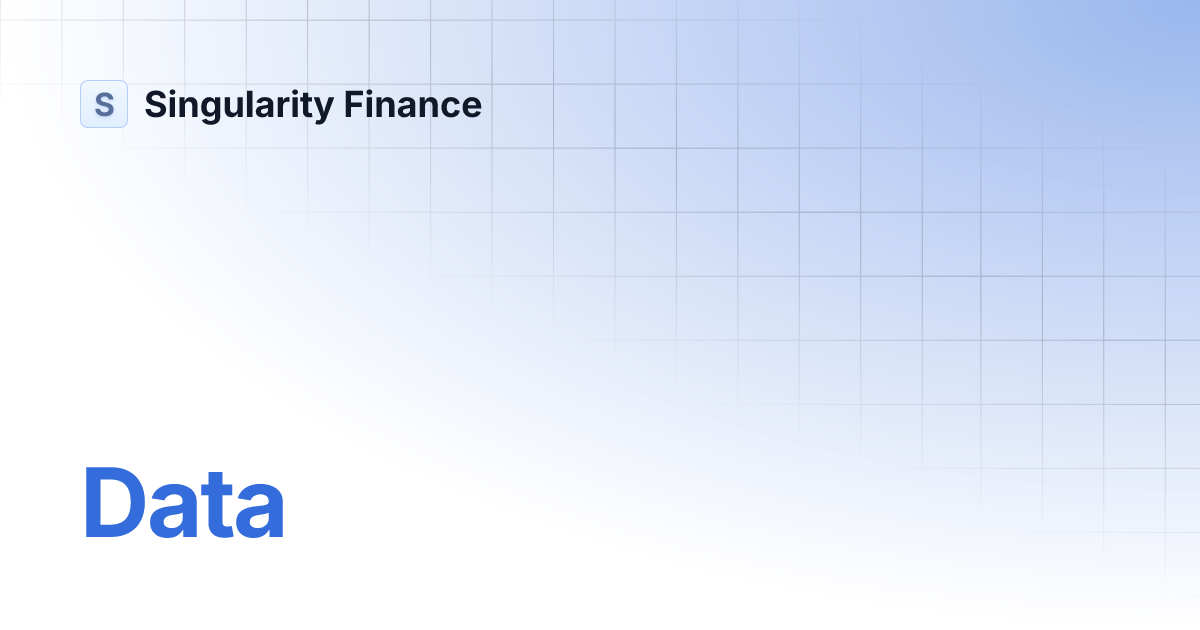 Data | Singularity Finance